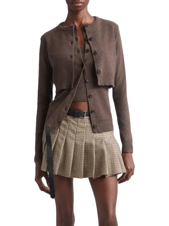 Monse Layered Cashmere Cardigan Set - Brown