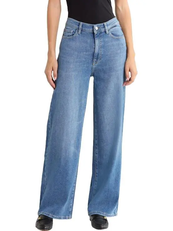 Warp + Weft High Waist Wide Leg Jeans - Blue Mist