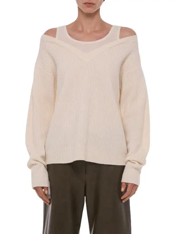 Helmut Lang Double Layer Wool Sweater - Ivory