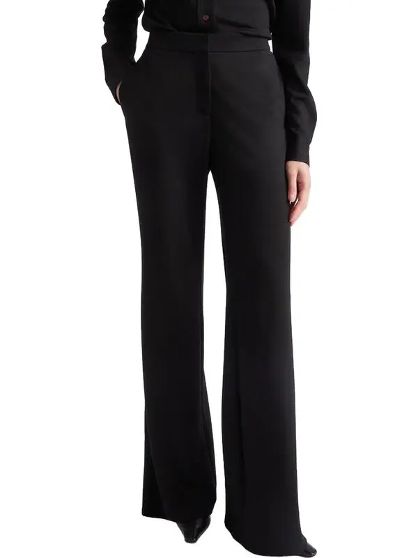 Lafayette 148 New York High-waisted Flare Leg Pants - Black