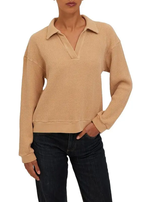 PROJECT SOCIAL T Pacific Collared Pullover - Camel