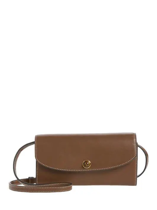 Veronica Beard Leather Crossbody Wallet - Whiskey