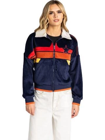 THE WILD COLLECTIVE Houston Astros Velvet Corduroy Full-zip Jacket - Blue
