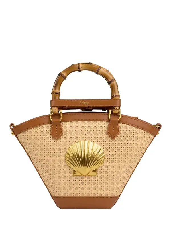FLORE K. Sconset Scallop Shell Bag - Cognac