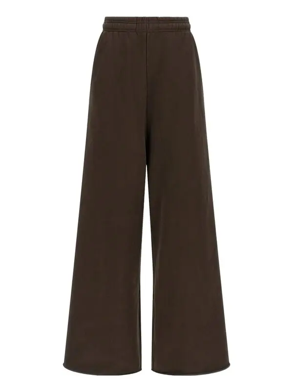 ENTIRE STUDIOS Elastic-waist Wide Leg Cotton Athletic Pants - Brown