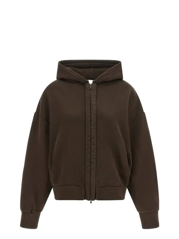 ENTIRE STUDIOS Hooded Zip-up Sweatshirt - Brown