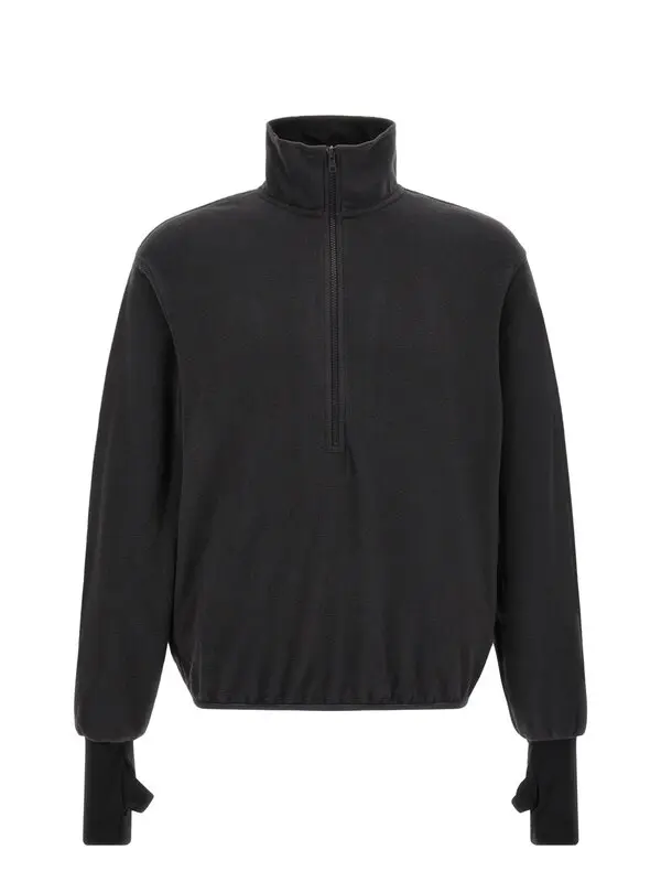 ENTIRE STUDIOS Zip-up Fleece Sweatshirt With High Neck - Black