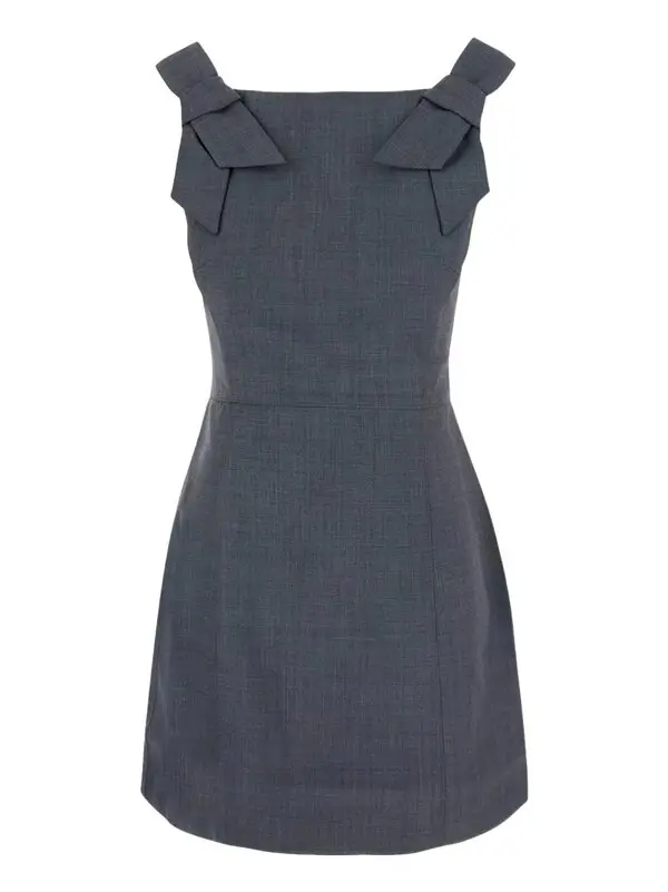 SHUSHU/TONG Bow-strap Sleeveless Dress - Gray