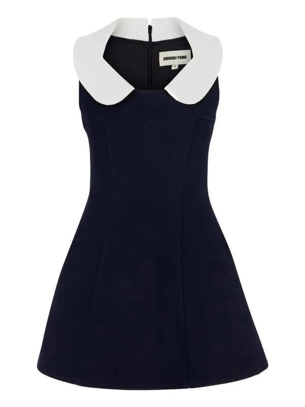 SHUSHU/TONG Sleeveless Dress With Contrasting Neckline - Blue