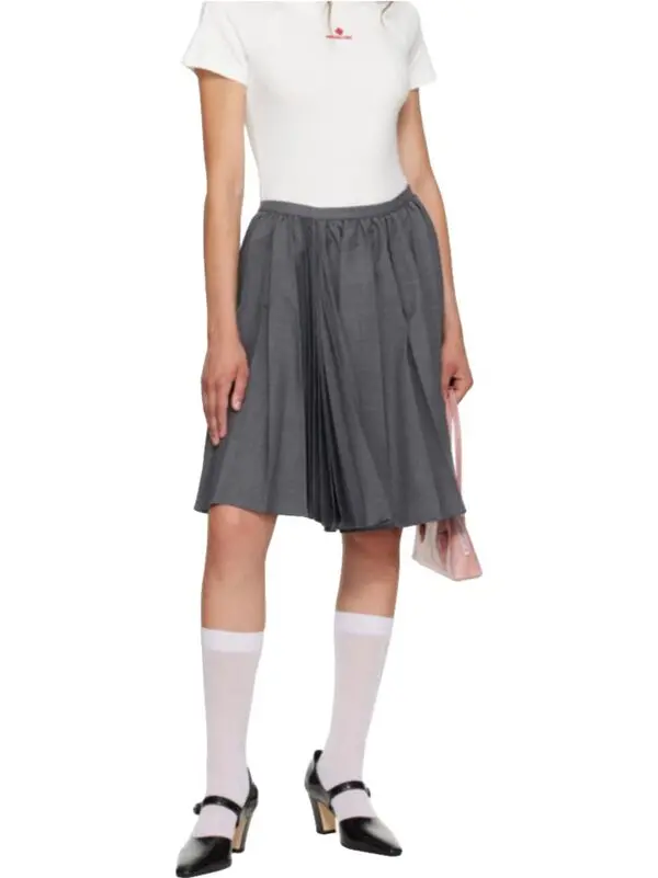 SHUSHU/TONG Pleated Midi Skirt - Grey