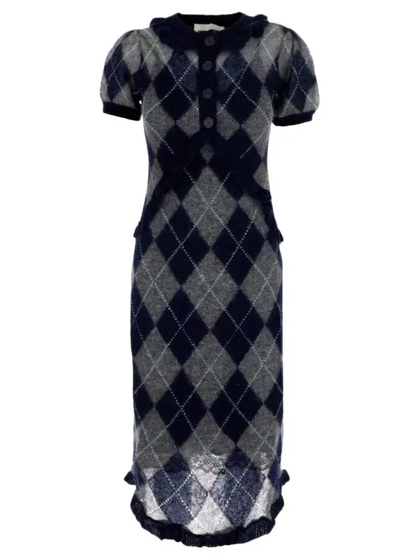 SHUSHU/TONG Short Sleeve Knit Dress - Blue