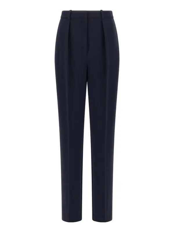 Elisabetta Franchi Tailored Pleated Crêpe Trousers - Blue