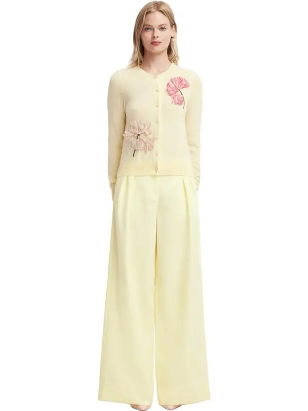 LEO LIN Elisha Wide Leg Pants - Chartreuse