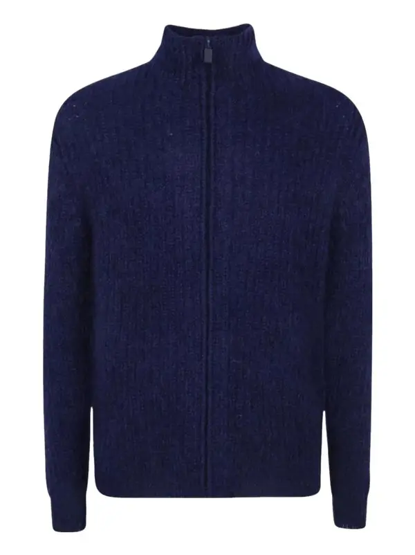 Aspesi Long-sleeved Zipped Cardigan - Blue