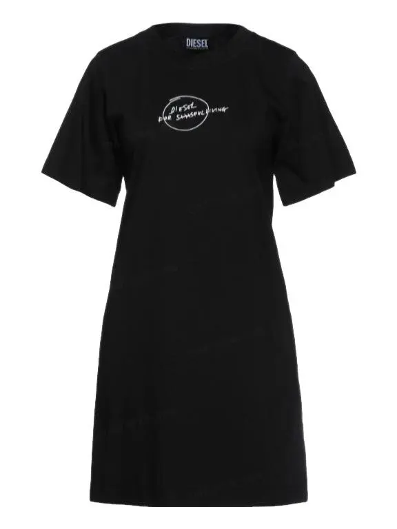 DIESEL® Short Sleeve Crewneck T-shirt Dress - Black