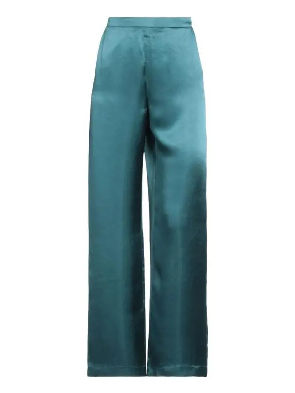 Max Mara Wide Leg Satin Trousers - Blue