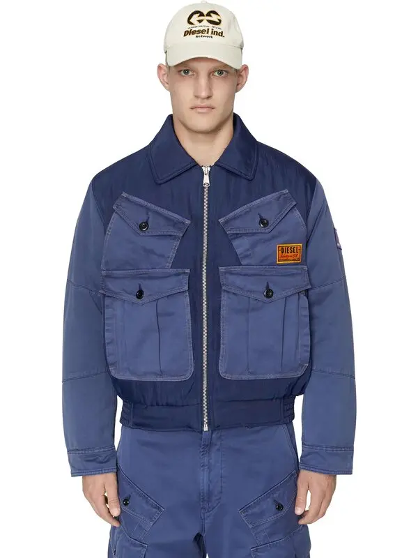 DIESEL® Utility Pocket Padded Jacket - Blue