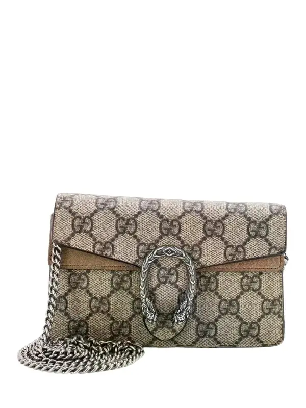 Gucci Dionysus Bag Gg Coated Canvas Super Mini Crossbody Bag - Brown