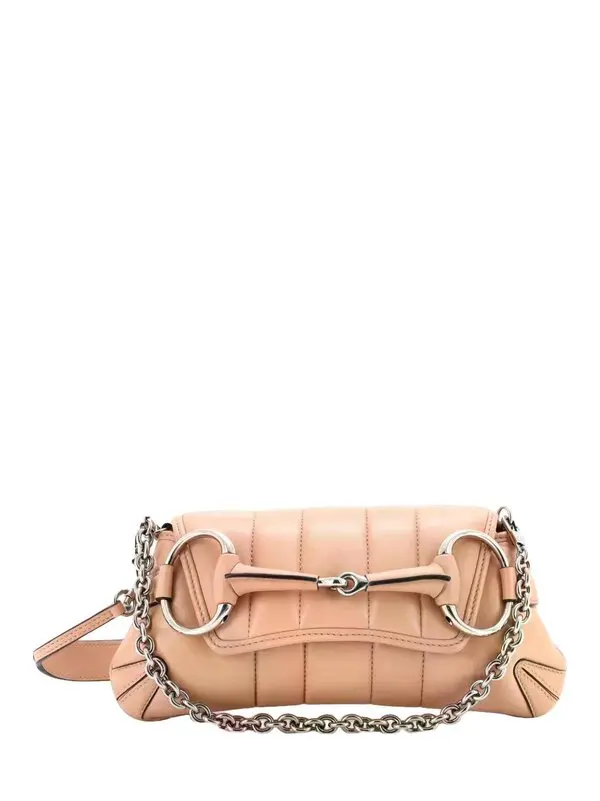 Gucci Horsebit Chain Vertical Quilted Leather Small Shoulder Bag - Pink