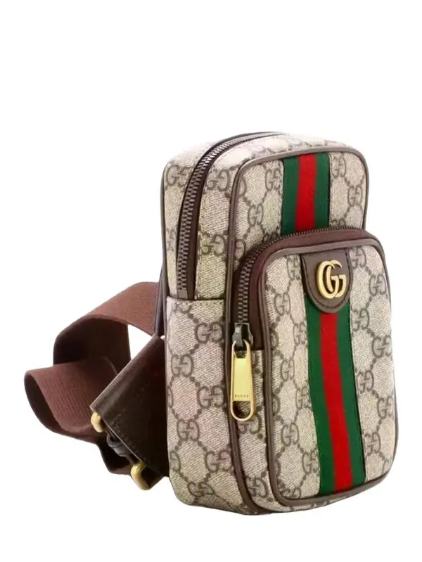 Gucci Ophidia Gg Coated Canvas Mini Crossbody Bag - Brown