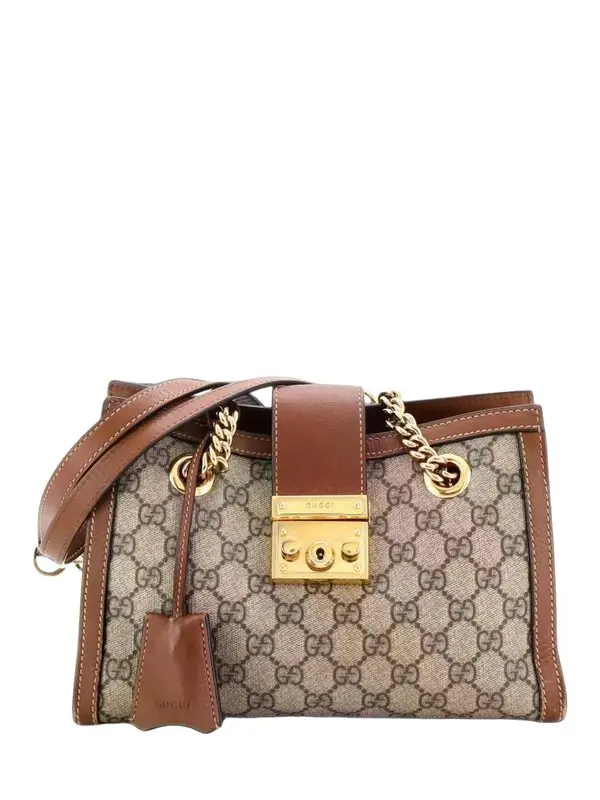 Gucci Padlock Chain Tote - Brown