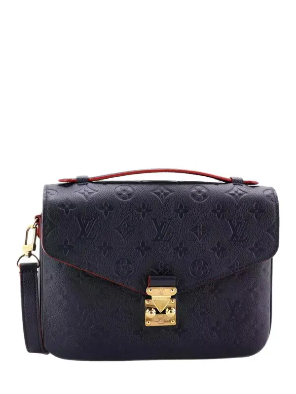 LOUIS VUITTON Monogram Empreinte Leather Pochette Metis Bag - Blue