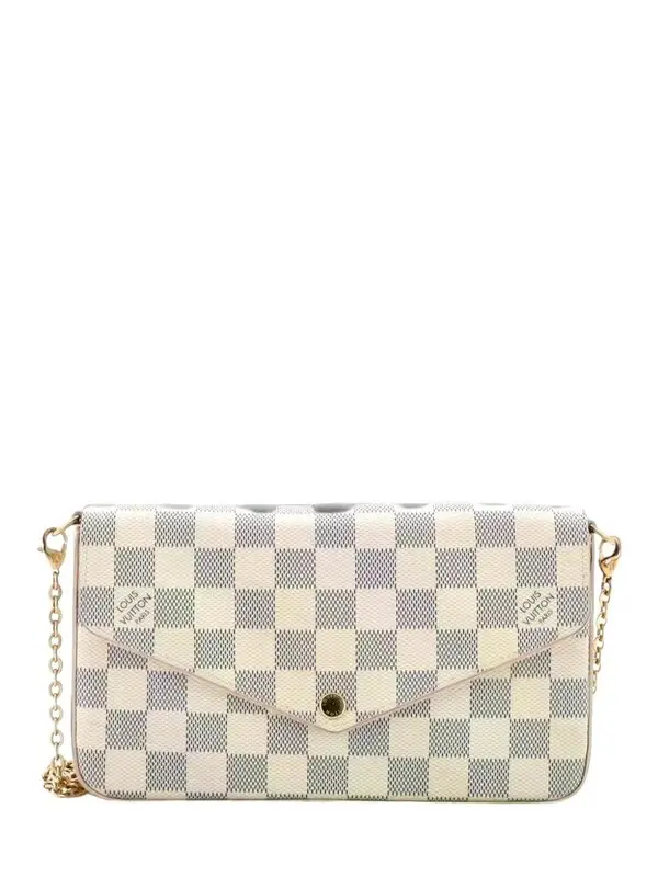 LOUIS VUITTON Felicie Pochette Damier Crossbody Bag - White