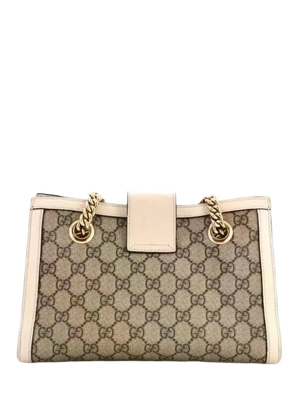 Gucci Padlock Chain Tote Gg Coated Canvas Shoulder Bag - Neutrals