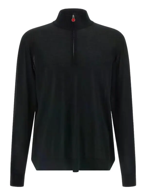 Kiton Half-zip Wool Sweater - Black