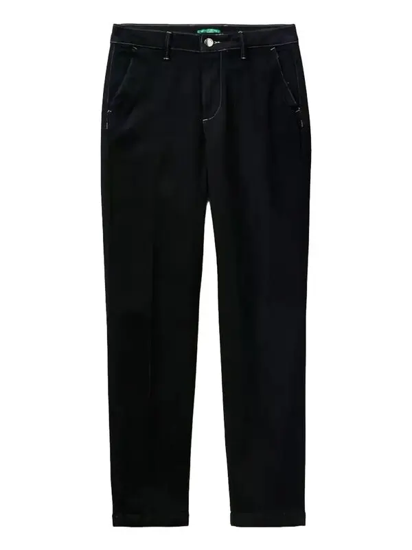 BENETTON Straight Leg Jeans With Contrast Stitching - Blue