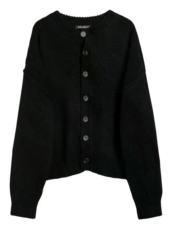 Our Legacy Pitch Slub-knit Cardigan - Black