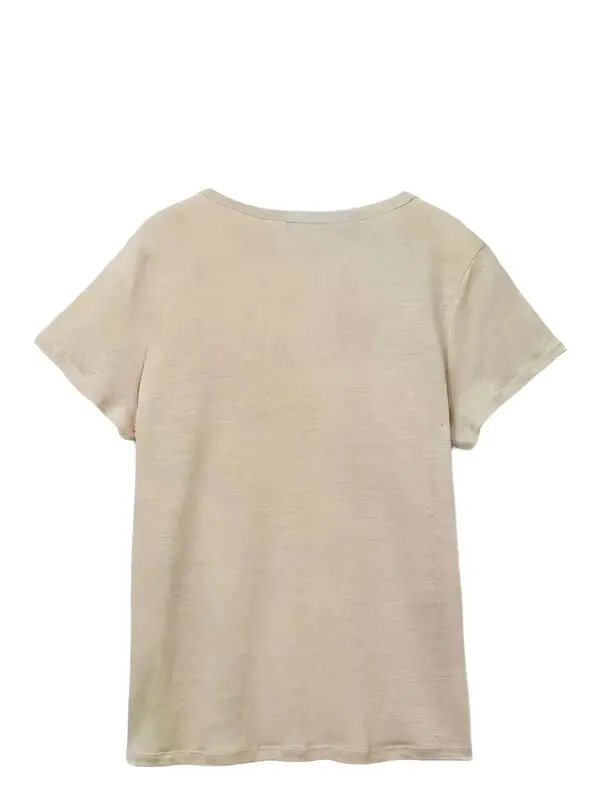 BENETTON Beige Marl Effect Scoop Neck T-shirt - Neutrals