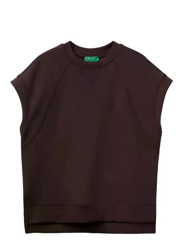 BENETTON Sleeveless Crew-neck T-shirt - Brown