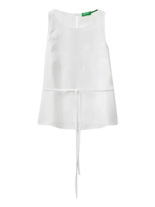 BENETTON Sleeveless Belted Tank Top - White