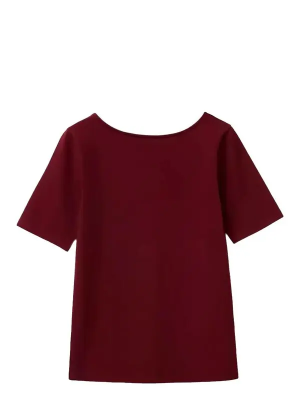 BENETTON Scoop Neck Short Sleeve T-shirt - Red