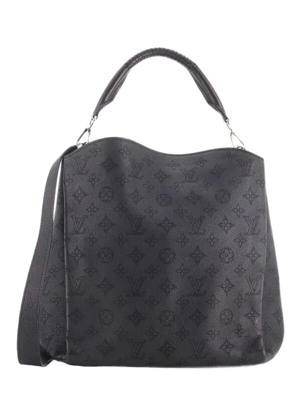 LOUIS VUITTON Mahina Leather Hobo Bag Pm - Black