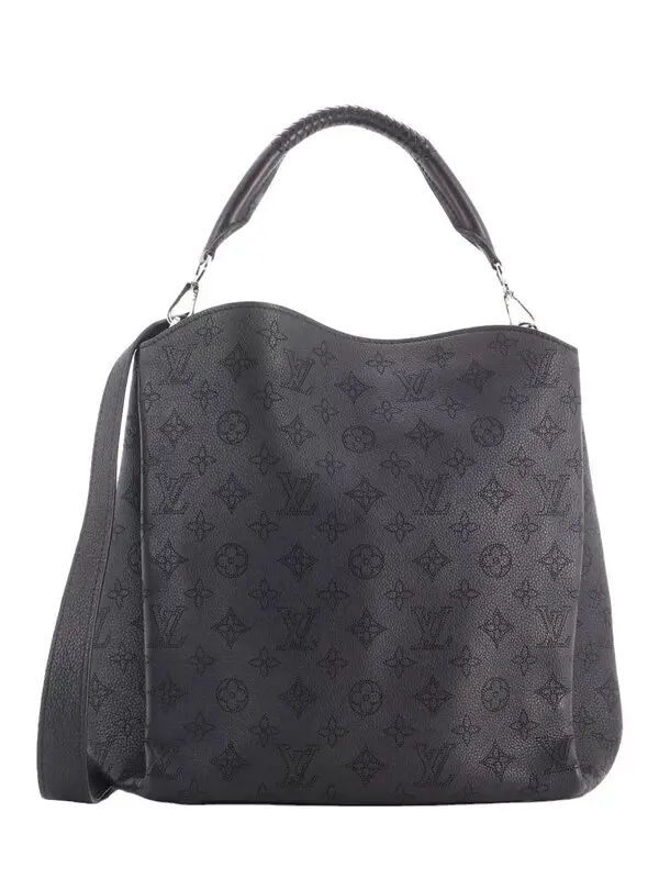 LOUIS VUITTON Mahina Leather Hobo Bag Pm - Black