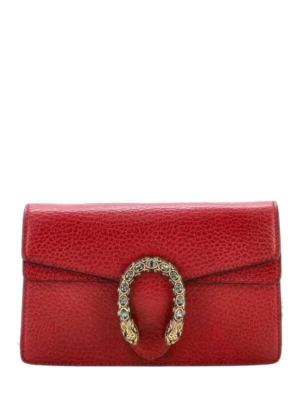 Gucci Dionysus Leather Clutch - Red