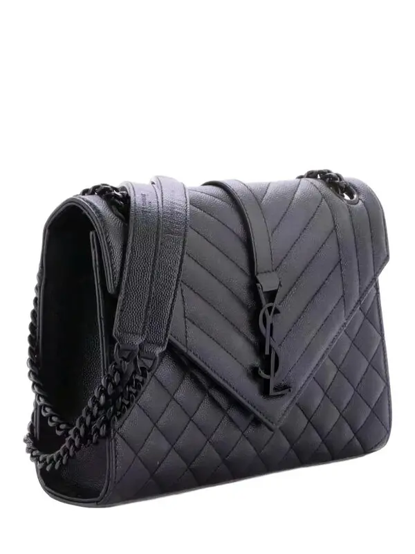 Saint Laurent Monogram Envelope Satchel - Black