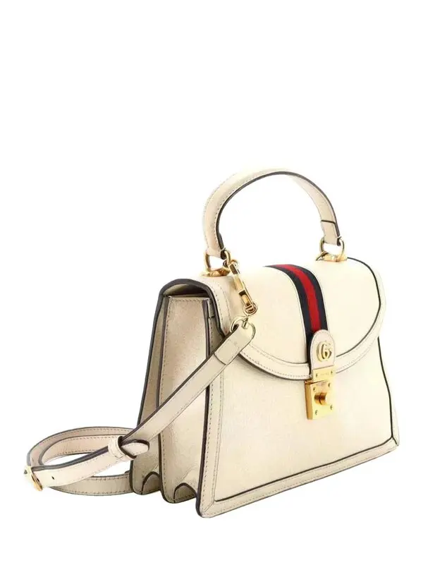 Gucci Ophidia Flap Top Handle Satchel - Neutrals