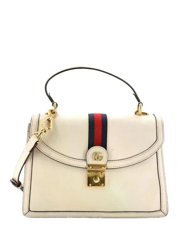 Gucci Ophidia Flap Top Handle Satchel - Neutrals