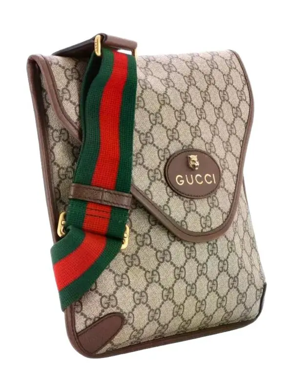 Gucci Gg Monogram Messenger Bag - Brown
