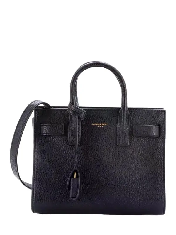 Saint Laurent Sac De Jour Leather Nano Tote Bag - Black