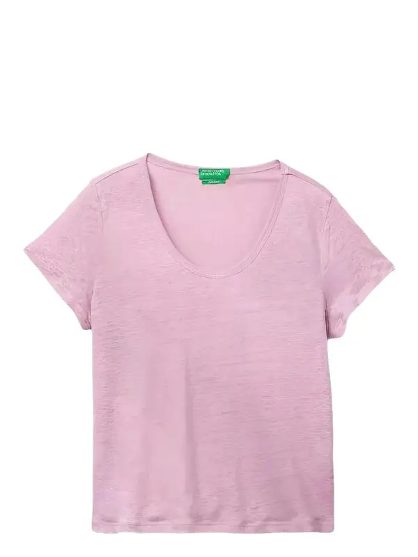 BENETTON Scoop Neck T-shirt - Pink