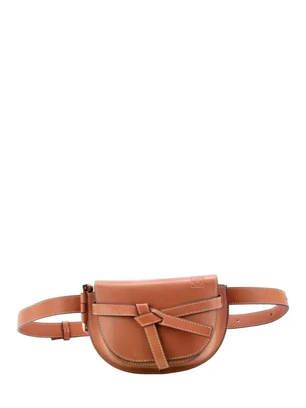 Loewe Gate Leather Mini Belt Bag - Brown