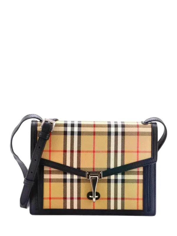 Burberry Vintage Check Canvas Small Crossbody Bag - Black