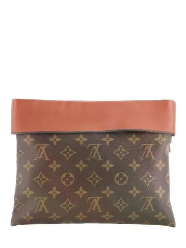 LOUIS VUITTON Monogram Canvas Tuileries Pochette Clutch Bag - Brown
