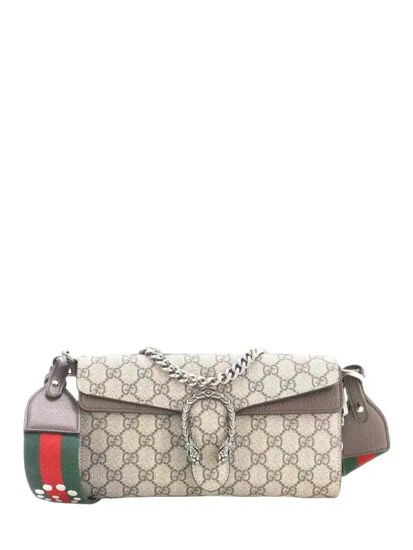 Gucci Dionysus East-west Flap Gg Coated Canvas Small Shoulder Bag - Brown
