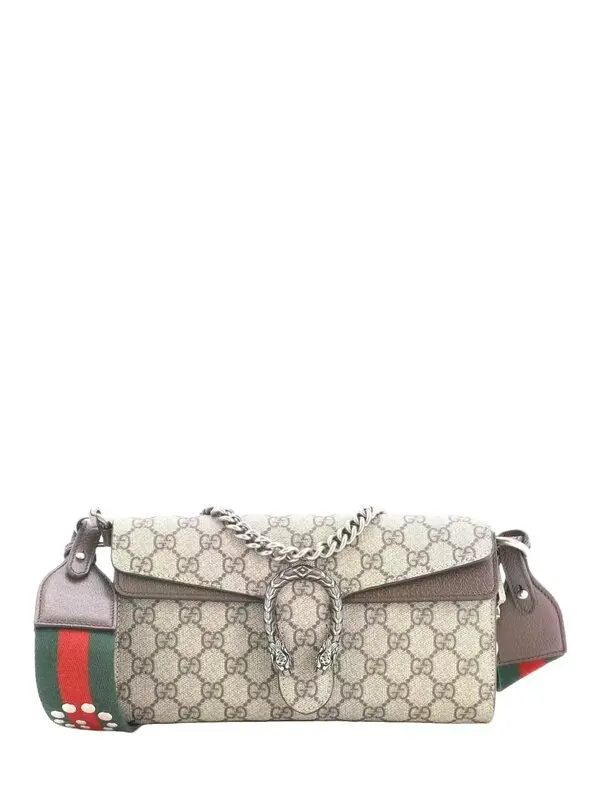 Gucci Dionysus East-west Flap Gg Coated Canvas Small Shoulder Bag - Brown