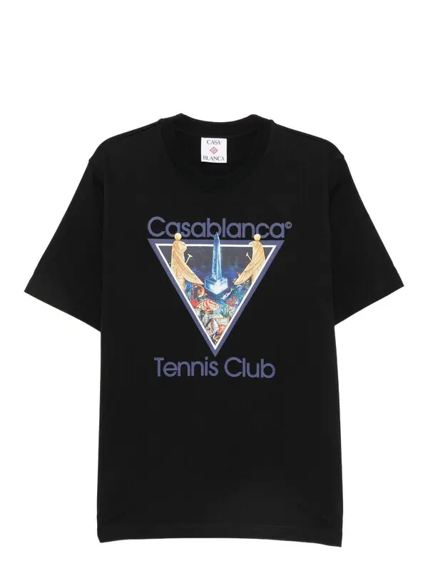 Casablanca Tennis Club Icon Graphic-print T-shirt - Black